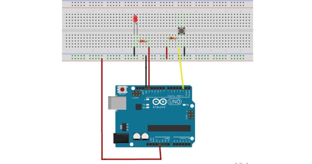 Control LED with a Pushbutton Switch